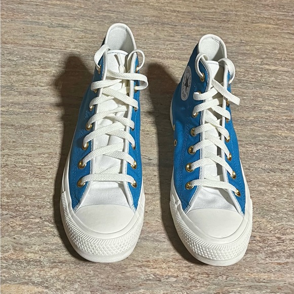 Converse | Shoes | Converse All Star Blue And White Hightop Sneakers ...